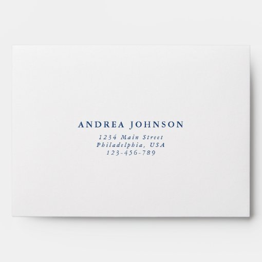 Minimalist Navy Blue Monogram Note Card Envelope | Zazzle