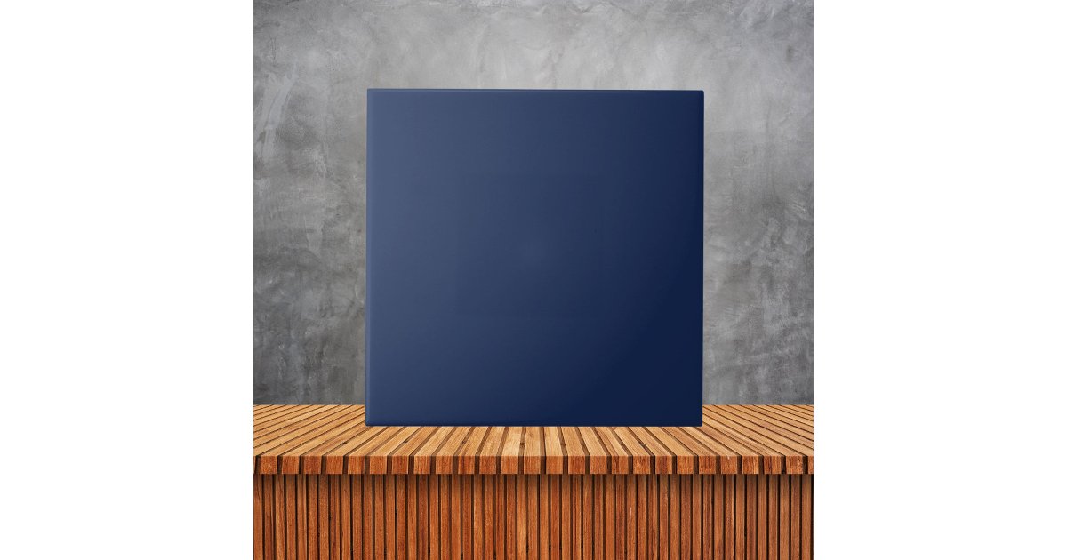 Minimalist Navy Blue Plain Solid Color Ceramic Tile | Zazzle