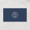 Minimalist Navy Blue Professional Branding Logo Business Card | Zazzle
