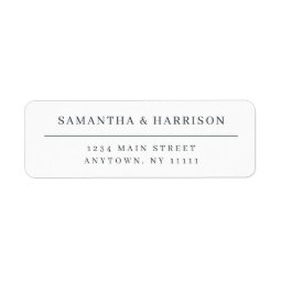 Minimalist Navy Blue Return Address Labels | Zazzle