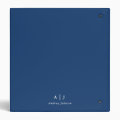 Minimalist Navy Blue Two Border Monogram Note Card 3 Ring Binder | Zazzle