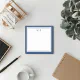 Minimalist Navy Blue Two Border Monogram Post-it Notes | Zazzle