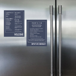 Minimalist Navy Vacation Rental Airbnb Magnet Sign Magnetic Dry Erase ...