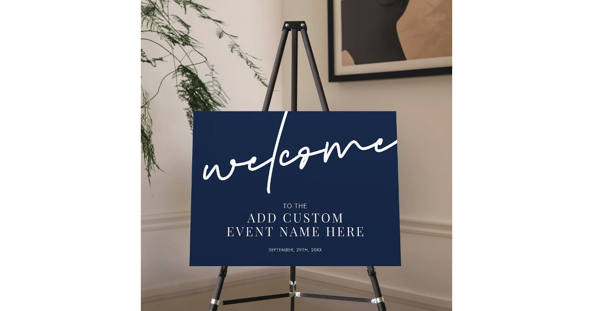 Minimalist Navy & White Corporate Event Welcome Foam Board | Zazzle Minimalist Navy & White Corporate Event Welcome Foam Board | Zazzle