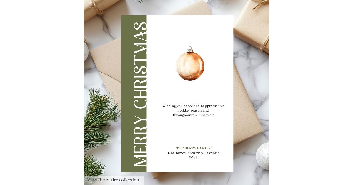 Minimalist Neutral Christmas Greeting Card Design | Zazzle