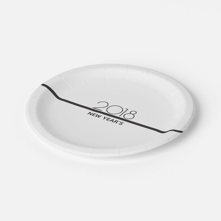 Minimalist New Years Celebration | Paper Plates | Zazzle.com