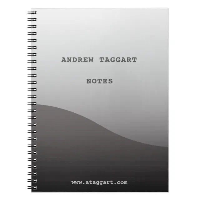 Minimalist Notebook with simple gray design | Zazzle