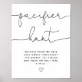 Minimalist Pacifier Hunt Baby Shower Game Poster | Zazzle