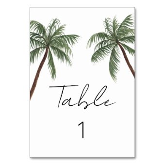 Minimalist Palm Trees Tropical Table Number | Zazzle