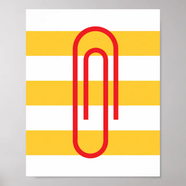 Minimalist paperclip poster | Zazzle