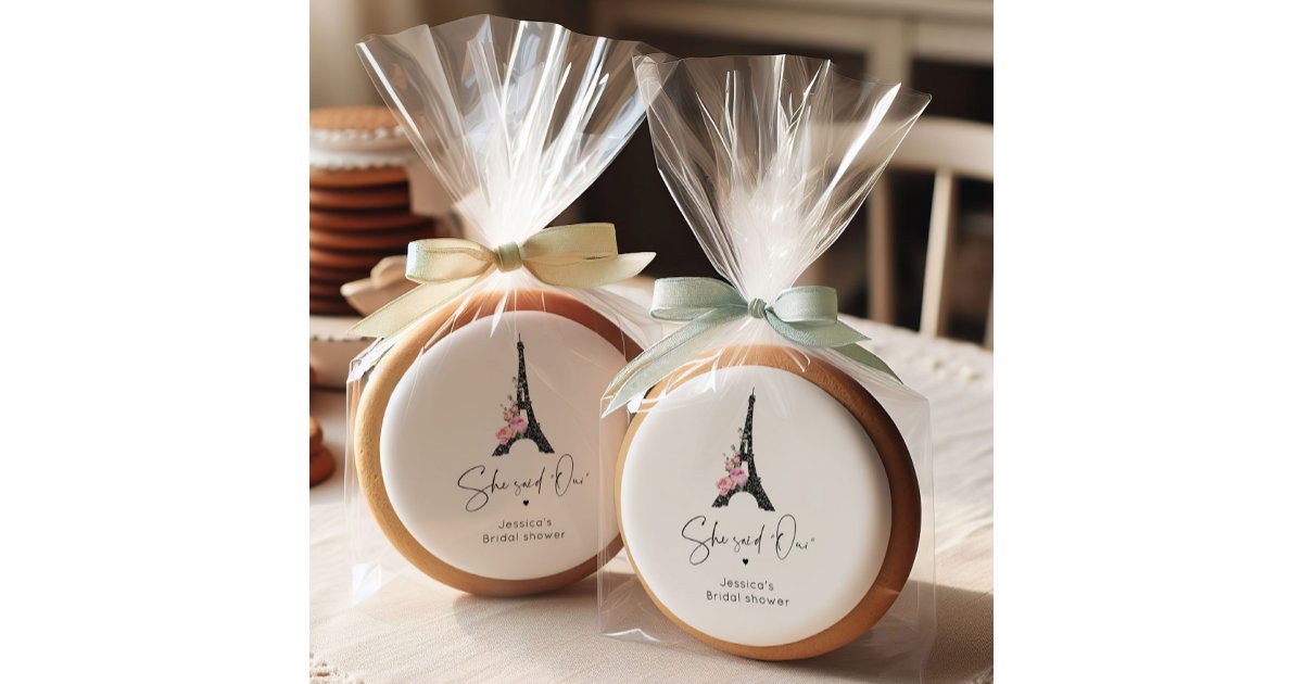 Minimalist Paris eiffel tower bridal welcome Sugar Cookie | Zazzle