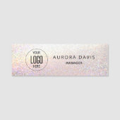 Minimalist Pastel Glitter Modern Logo Business Name Tag | Zazzle