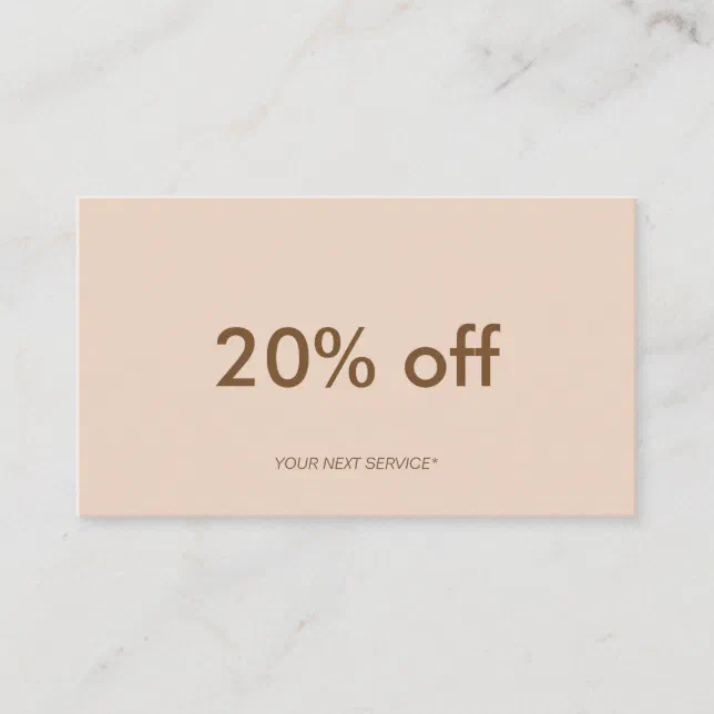 Minimalist Pastel Peach Discount Coupon Card | Zazzle