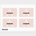 Minimalist Pastel Pink Personalized Name Rectangular Sticker | Zazzle