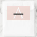 Minimalist Pastel Pink Personalized Name Rectangular Sticker | Zazzle