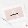 Minimalist Pastel Pink Personalized Name Rectangular Sticker | Zazzle