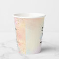 Minimalist Pastel Rainbow Gold Birthday Paper Cups | Zazzle