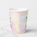 Minimalist Pastel Rainbow Gold Birthday Paper Cups | Zazzle