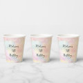 Minimalist Pastel Rainbow Gold Birthday Paper Cups | Zazzle