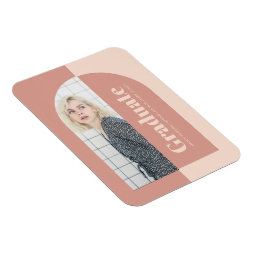 Minimalist Peach Pink Arch Photo Graduation Announ Magnet | Zazzle