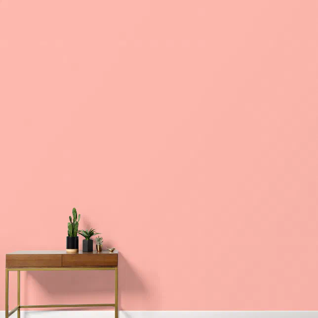 Minimalist peach pink plain solid color modern wallpaper | Zazzle