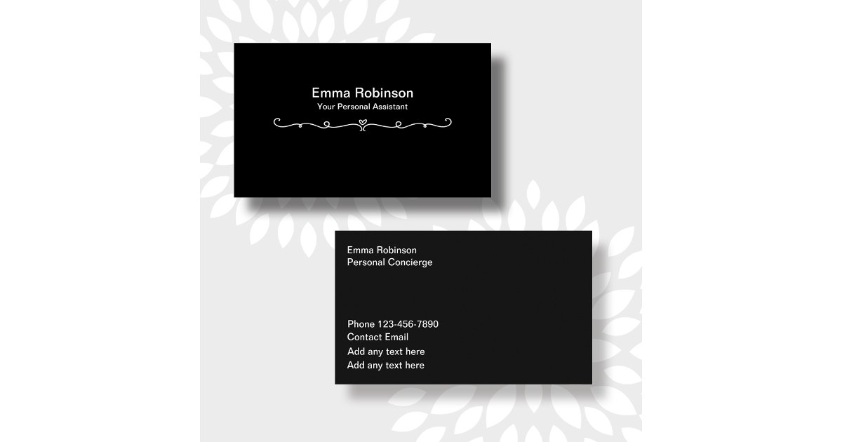 Minimalist Personal Concierge Assistant Business Card | Zazzle