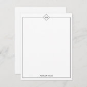 Minimalist Personal Stationery Flat Note Card | Zazzle