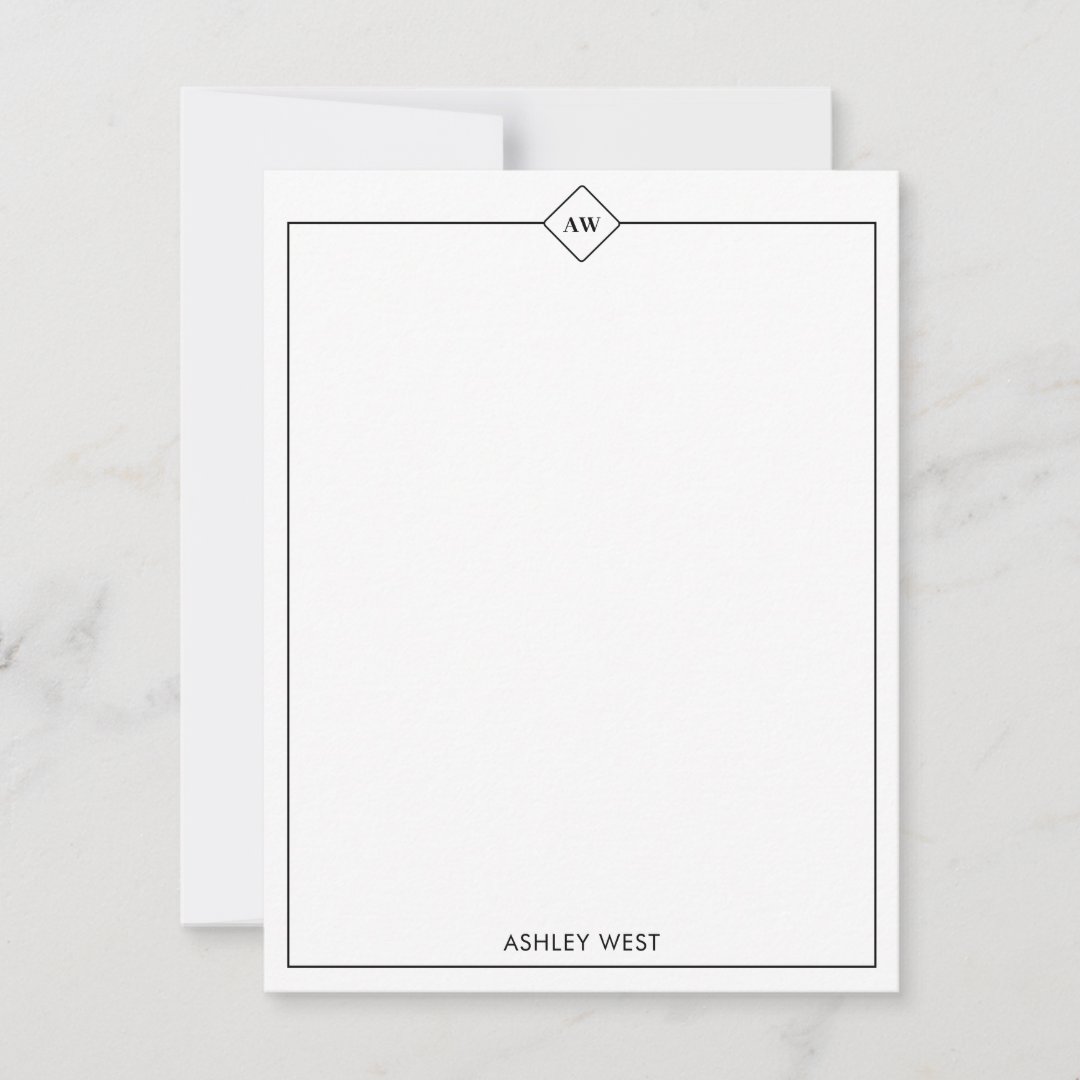 Minimalist Personal Stationery Flat Note Card | Zazzle