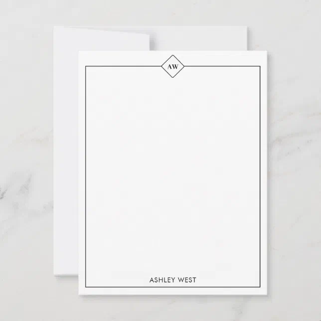 Minimalist Personal Stationery Flat Note Card | Zazzle
