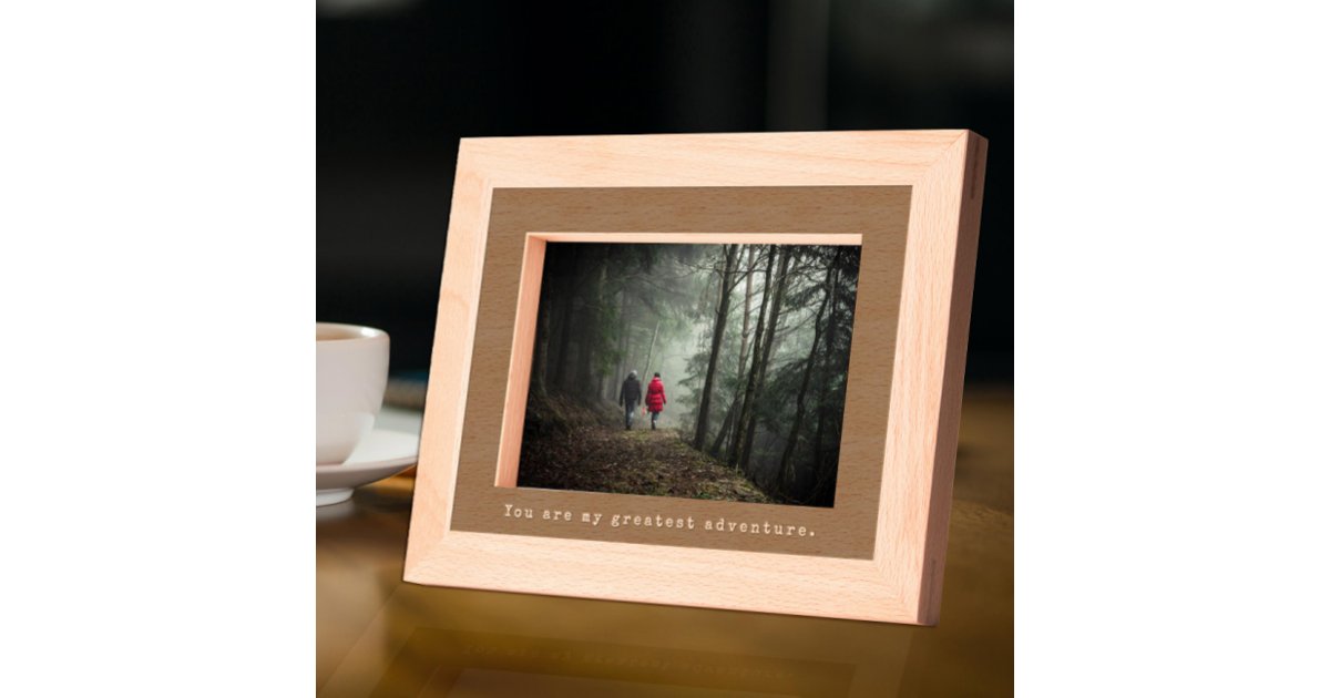 Minimalist Photo and Typewriter Caption Engraved Frames | Zazzle