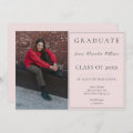 Minimalist Photo Graduation Open House | Pink Invitation | Zazzle
