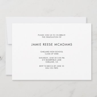 Minimalist Photo Graduation Party Invitation | Zazzle