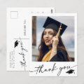 Minimalist Photo Graduation Thank You Postcard | Zazzle