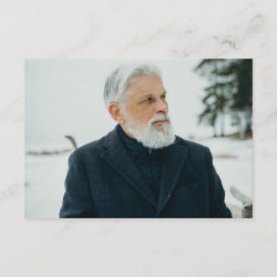 Minimalist Photo Memorial Service Attendance Enclosure Card | Zazzle