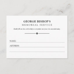 Minimalist Photo Memorial Service Attendance Enclosure Card | Zazzle