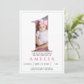 Minimalist Photo Number 1 Birthday Invitation | Zazzle