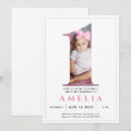 Minimalist Photo Number 1 Birthday Invitation | Zazzle
