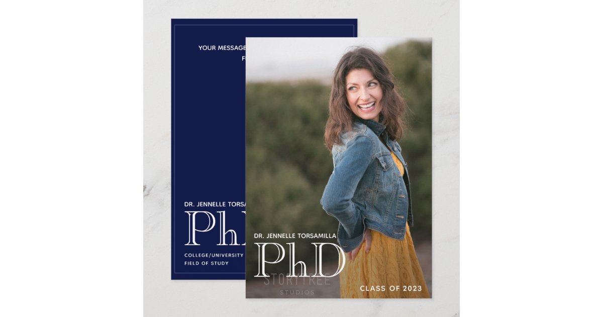 Minimalist Photo PhD Graduation Announcement | Zazzle