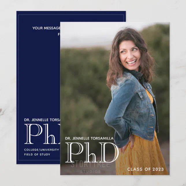 Minimalist Photo PhD Graduation Announcement | Zazzle