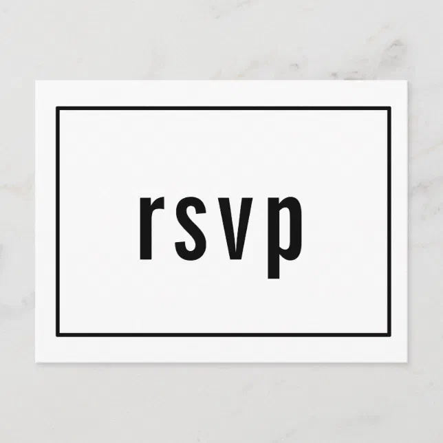 Minimalist Photo Reception Dinner RSVP Entree Invitation Postcard | Zazzle