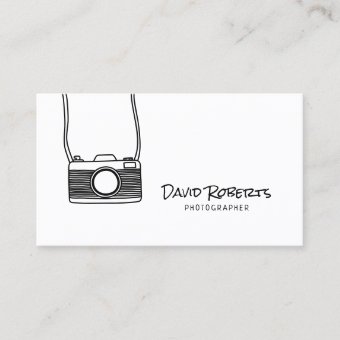 Minimalist Photographer Camera Photography Business Card | Zazzle