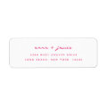 Minimalist Pink Return Address Label | Zazzle
