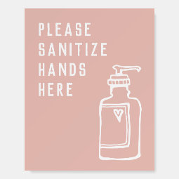 Minimalist Pink Sanitize Station Sign | Zazzle