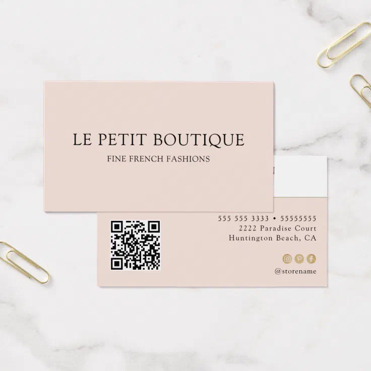 Minimalist Pink with QR Code | Zazzle