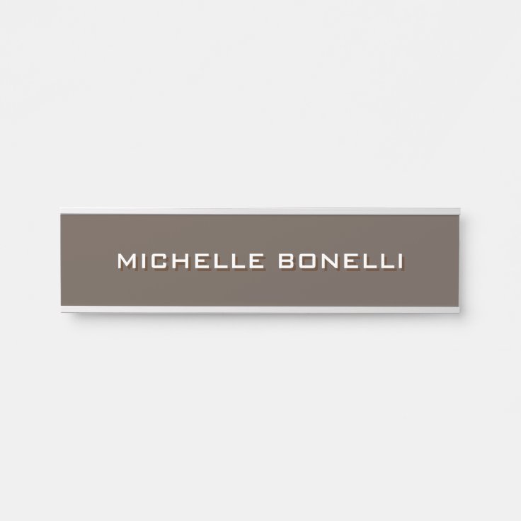 Minimalist Plain Modern Brown Door Sign | Zazzle