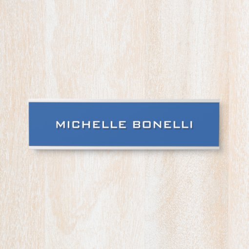 Minimalist Plain Modern Deep Blue Door Sign | Zazzle