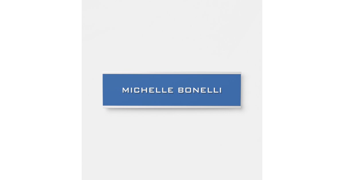 Minimalist Plain Modern Deep Blue Door Sign | Zazzle
