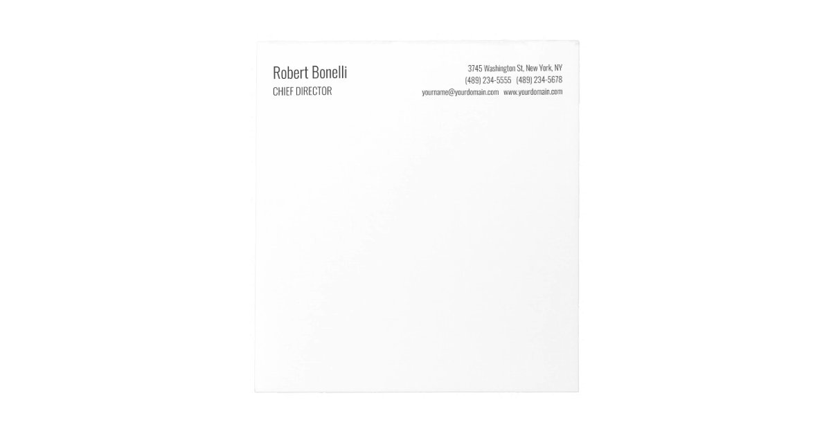 Minimalist Plain White Modern Notepad | Zazzle