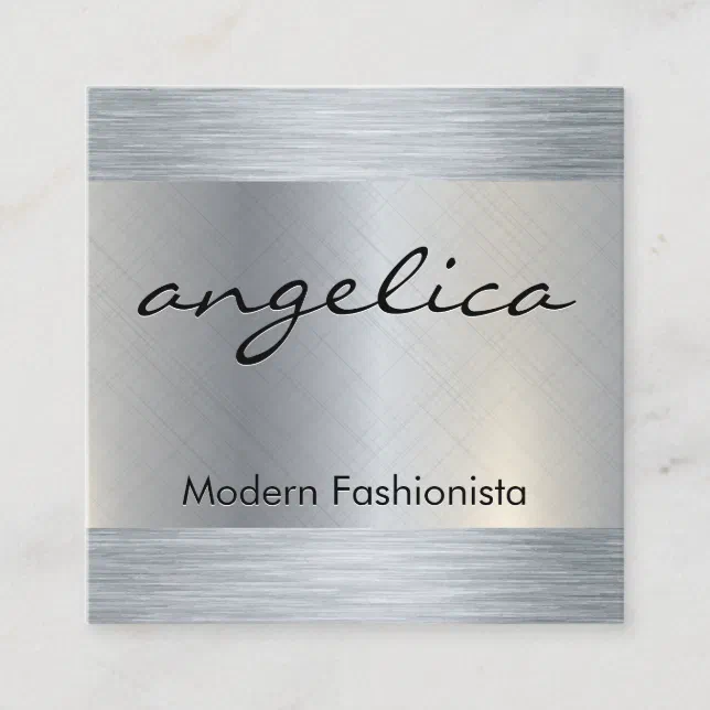 Minimalist Plain White with Cursive Text Square Business Card | Zazzle