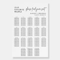 Minimalist Please Find Your Seat Chart 18 Tables Foam Board | Zazzle
